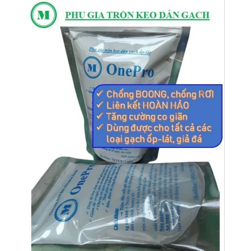 Phụ gia keo dán gạch ốp lát OnePro - Trộn ~75kg keo ốp-lát tiêu chuẩn (~15m2 ốp-lát) - Nguyễn ...